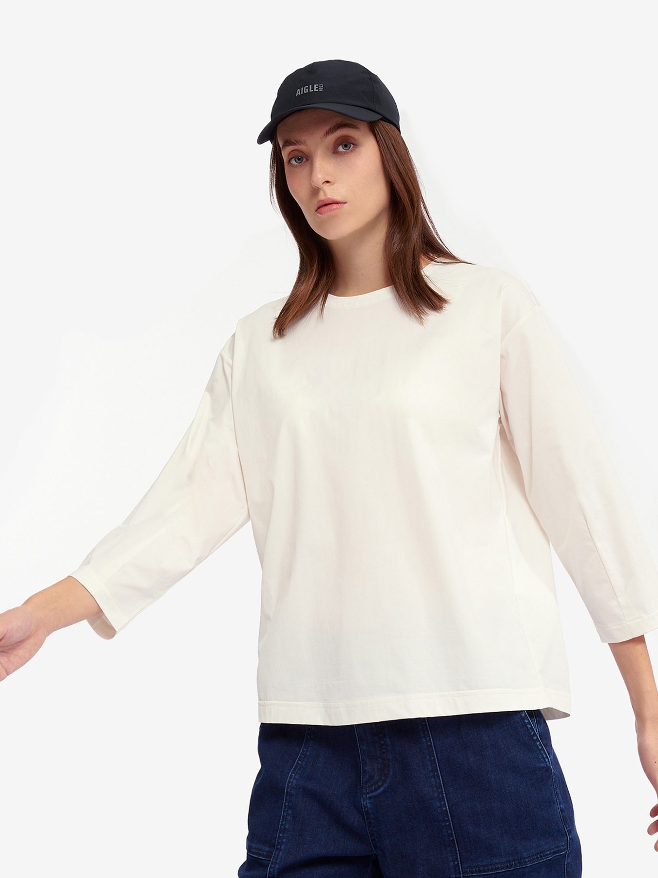 WOMEN DFT UVC MID SLEEVES TEE SHIRT | 에이글