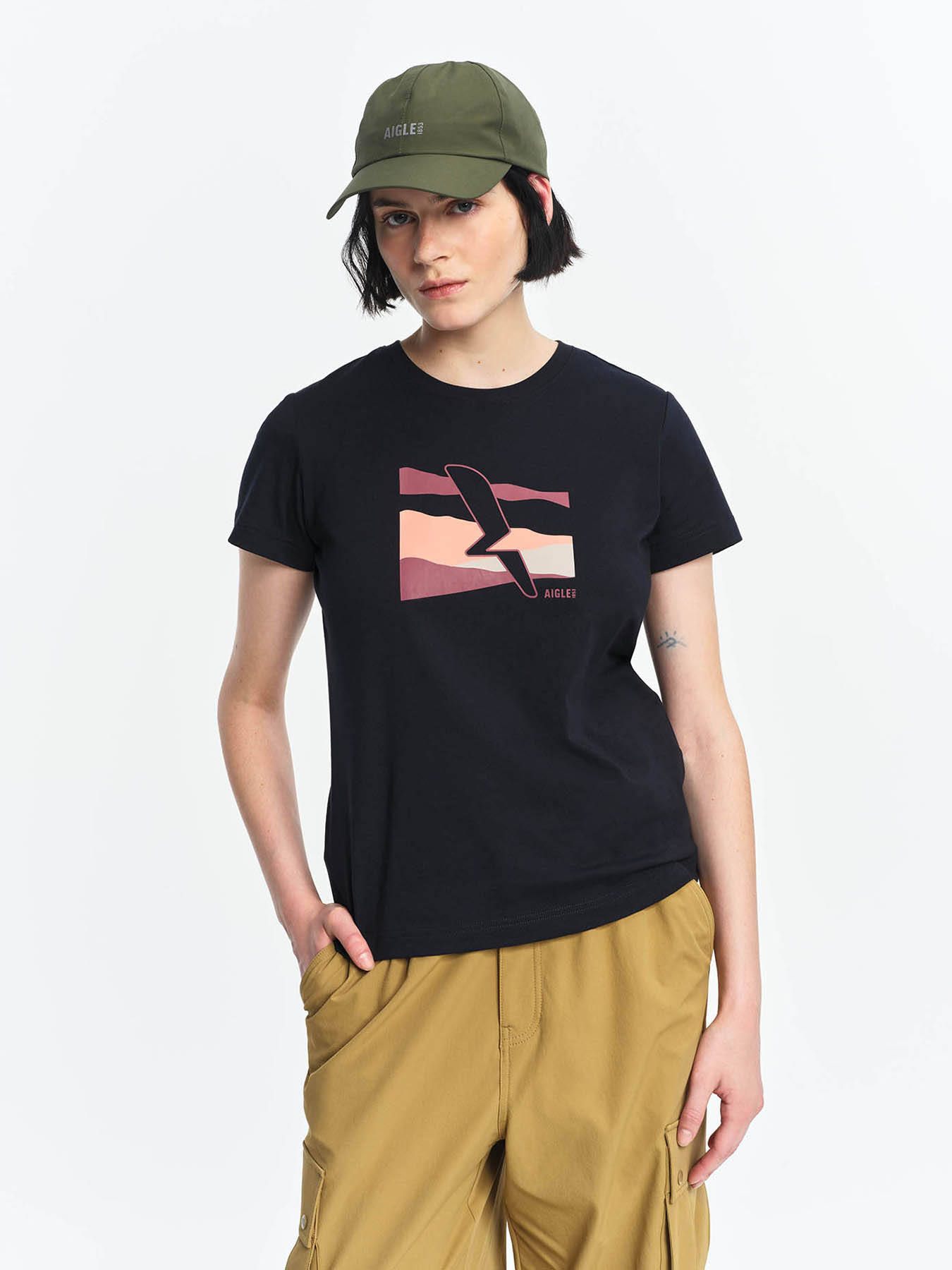 DFT & SILVADUR SHORT SLEEVE TEE-SHIRT- PRINT CAMO BIRD | 에이글